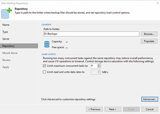 How to: Create a Backup Repository using Veeam B&R